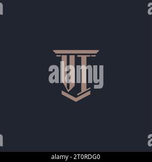 VI initial logo with pillar style, luxury law firm logo design ideas ...