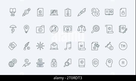 Law protection icons, line symbols, web signs, vector set, isolated ...