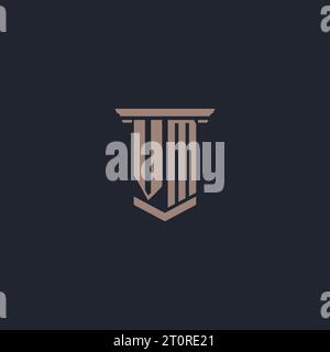 VM initial logo monogram with pillar icon design vector, law firm logo ...