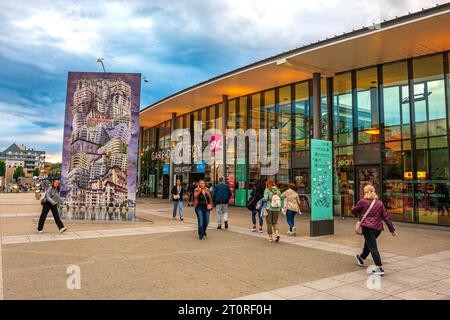 Urban view from Annecy station, Gare d'Annecy is a railway station ...