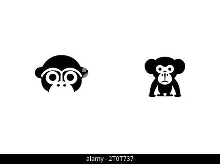 New beautiful minimal style monkey icon illustration design Stock ...