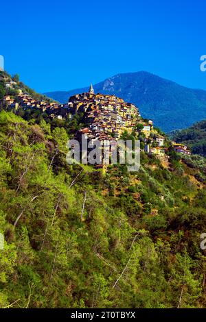 View of Apricale in the Province of Imperia, Liguria, Italy Stock Photo ...