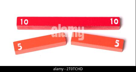 Wooden counting rods used to calculate mathematics using colour and ...