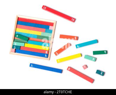 Wooden counting rods used to calculate mathematics using colour and ...
