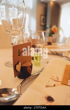 Wedding name place holders Stock Photo - Alamy