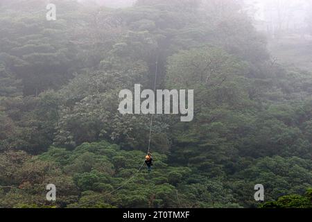 Canopy cable ride at Monteverde cloud forest. Costa Rica Stock Photo ...