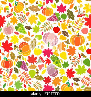 Seamless texture Thanksgiving day Fruits pear apple orange grape wine ...
