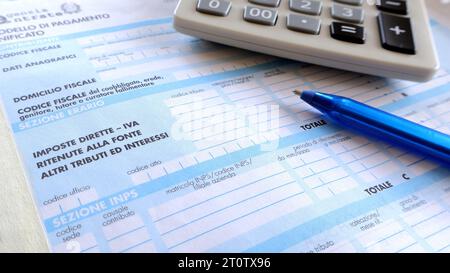 Form for italian taxes. Form filling, unified payment Stock Photo - Alamy