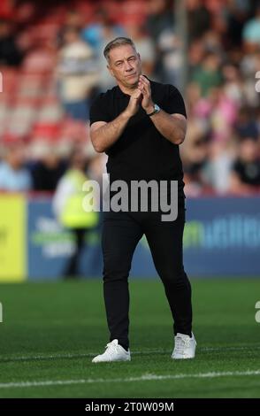 Crawley Town manager Scott Lindsey celebrates after the Sky Bet League ...