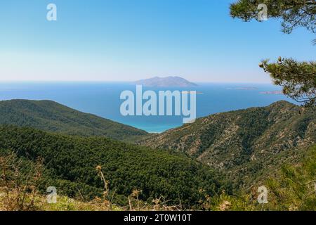 Coastal view of a Makri island, one of the Echinades, in the Ionian ...