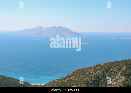 Coastal view of a Makri island, one of the Echinades, in the Ionian ...