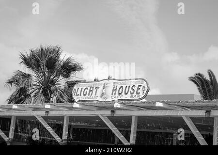 Lighthouse Tavern front sign, a taverna Greek style restaurant located ...