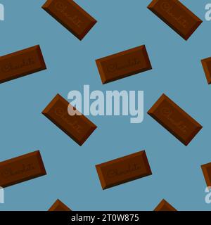 Chocolate pattern with bars pieces of chocolate in Peach fuzz color ...