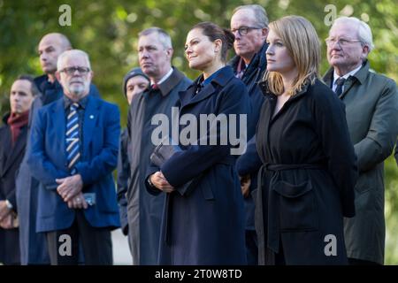 Sweden's Crown Princess Victoria at the unveiling of a memorial stone ...