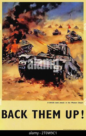BACK THEM UP ! British WW2 poster about 1943 showing a Royal Navy ...