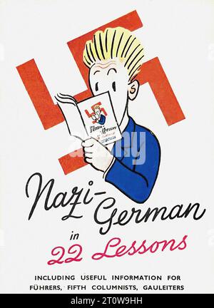 German propaganda cartoon from World War II showing the German blockade ...