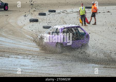 Guernsey, October 1st 2023: Banger racing on Chouet Beach Stock Photo ...