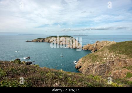 Guernsey, October 5th 2023: View of Brecqhou Island from Sark Stock ...