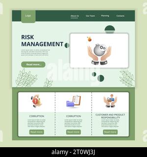 Customer and product responsibility flat landing page website template ...