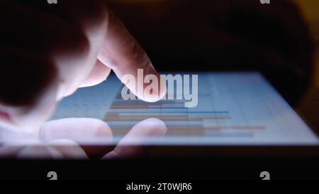 Man touching a financial crisis concept on a touch screen with his ...