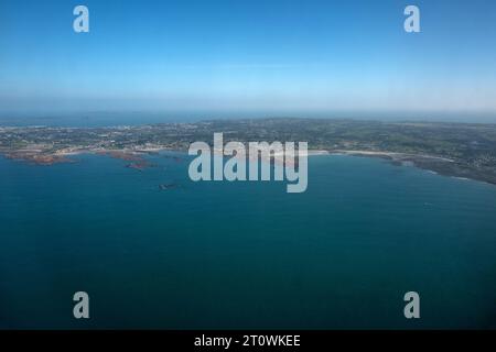 Guernsey, September 30th 2023: Aerial view of Guernsey from A Blue ...