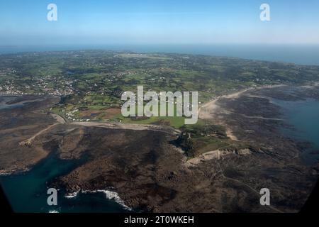 Guernsey, September 30th 2023: Aerial view of Guernsey from A Blue ...