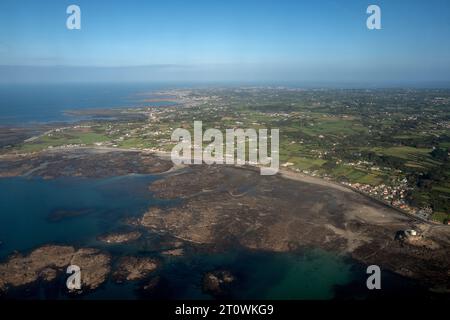 Guernsey, September 30th 2023: Aerial view of Guernsey from A Blue ...