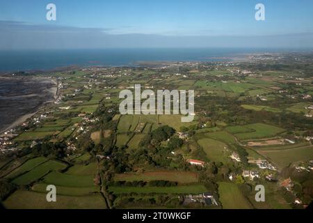 Guernsey, September 30th 2023: Aerial view of Guernsey from A Blue ...