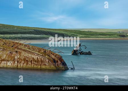 The Churchill Barriers with the wreck of the SS Reginal Blockship in ...