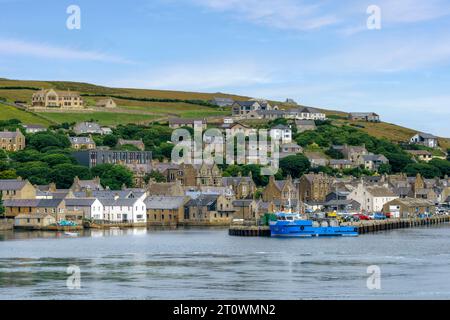 The old town of Stromness with its ferry terminal in Orkney, Scotland ...