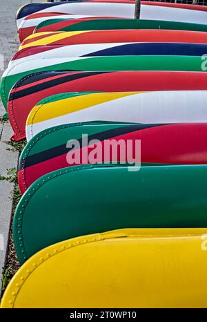 Rental canoes lie in wait at the Gantry Plaza State Park Recreational ...
