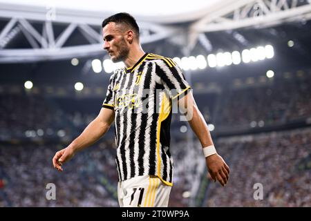 Filip Kostic of Juventus Fc looks on during the Serie A football match ...