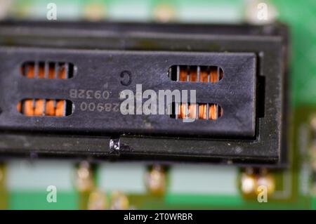 interior of LCD TV Television main board power circuit, wires ...