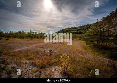 Stone circle at the Moenchsberg quarry, Jena, Thuringia, Germany Stock ...