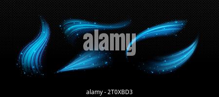 Set of cool air flow effects isolated on transparent background. Vector ...