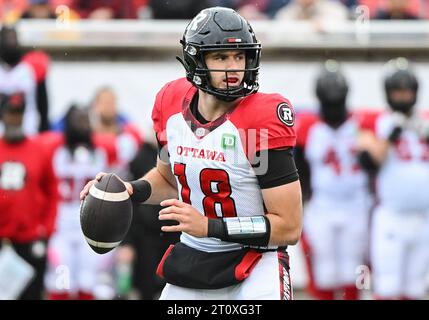 Montreal, Canada. 09th Oct, 2023. Ottawa Redblacks quarterback Dustin ...