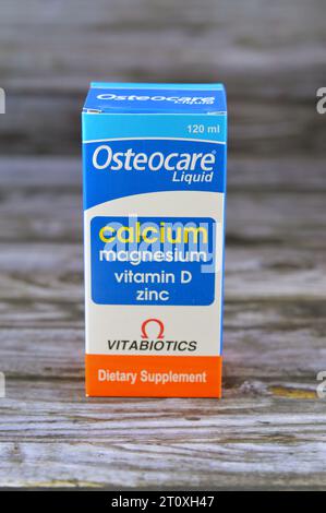 Cairo, Egypt, October 1 2023: Osteocare liquid syrup, Cacalium ...
