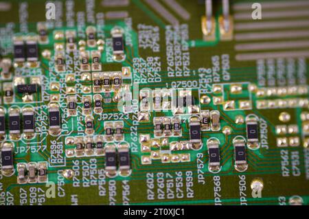 interior of LCD TV Television main board power circuit, wires ...