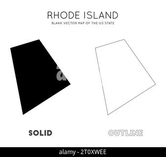 Rhode Island outline map isolated on white background Stock Vector ...