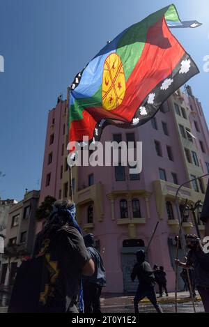 Commemoration of Indigenous Resistance Day in Santiago de Chile on ...
