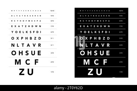Monoyer chart Eye Test Chart medical illustration. line vector sketch ...
