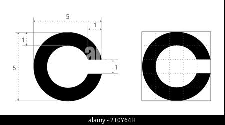 Landolt C chart for an eye test. Ophthalmic test poster template. Flat ...