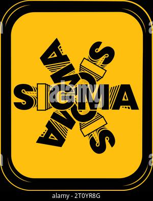 Sigma word composition in different angles typography style Stock ...