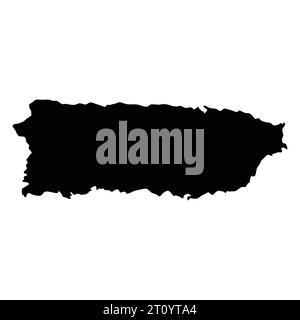 Puerto Rico silhouette map Stock Vector Image & Art - Alamy