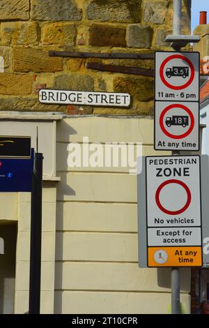 Road signs, Bridge Street, Whitby North Yorkshire Stock Photo - Alamy