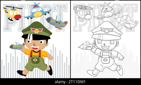 Aircraft Pilot Coloring Page for Kids Stock Vector Image & Art - Alamy