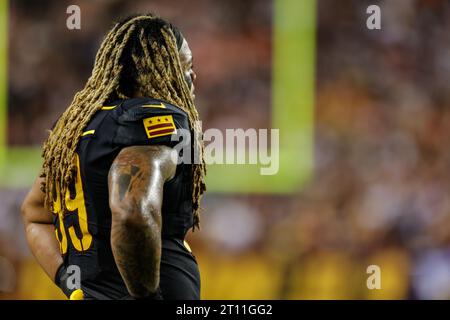 Washington Commanders defensive end Chase Young looks on before a NFL ...