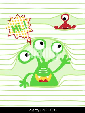 cartoon funny little alien Stock Vector Image & Art - Alamy