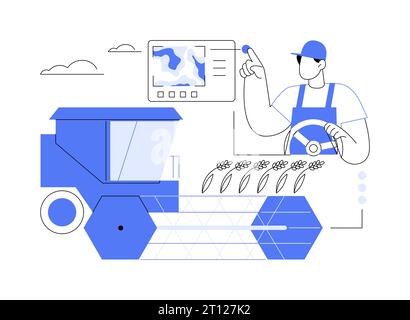 Yield monitoring isolated cartoon vector illustrations. Farmer ...