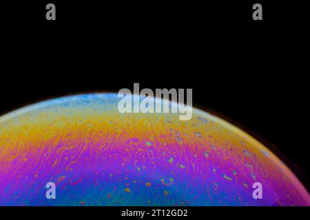 Closeup view soap bubble similar colorful, fantastic planet Stock Photo ...